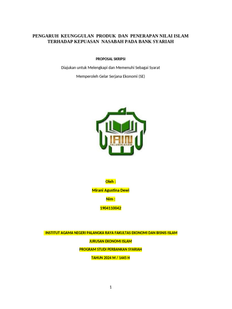 Keunggulan Produk dan Nilai Islam di Bank Syariah | PDF