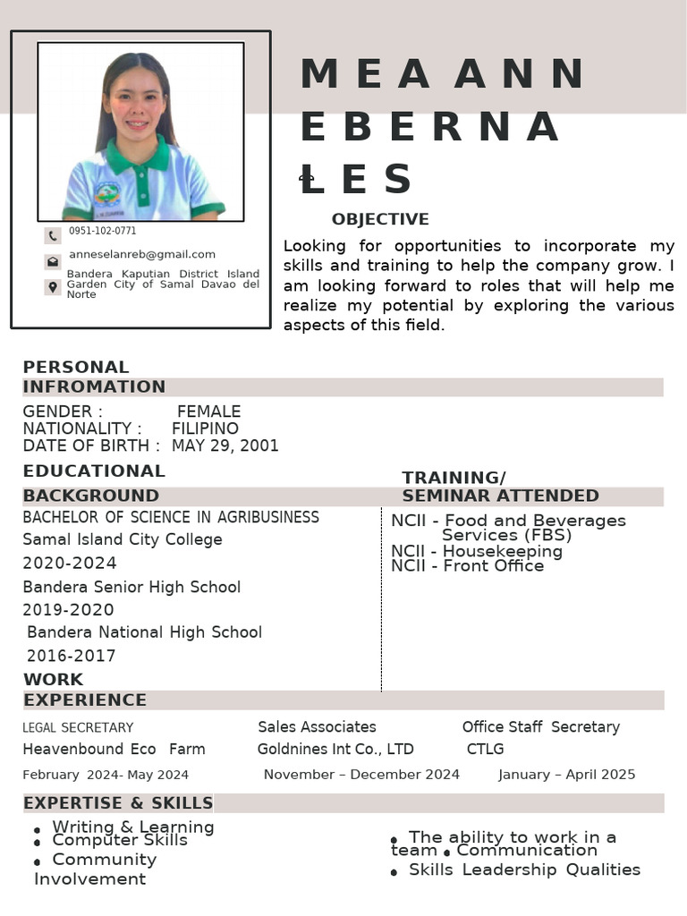 RESUME - Mea Anne Bernales | PDF