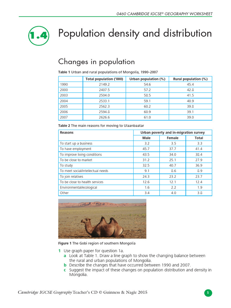 Mongolia Population Trends and Migration Analysis | PDF | Economies ...