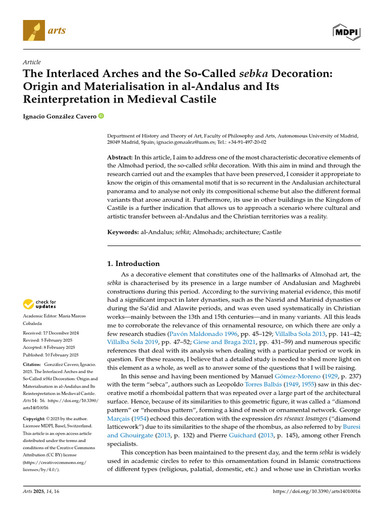 Sebka Decoration in al-Andalus Architecture | PDF | Al Andalus | Vault ...