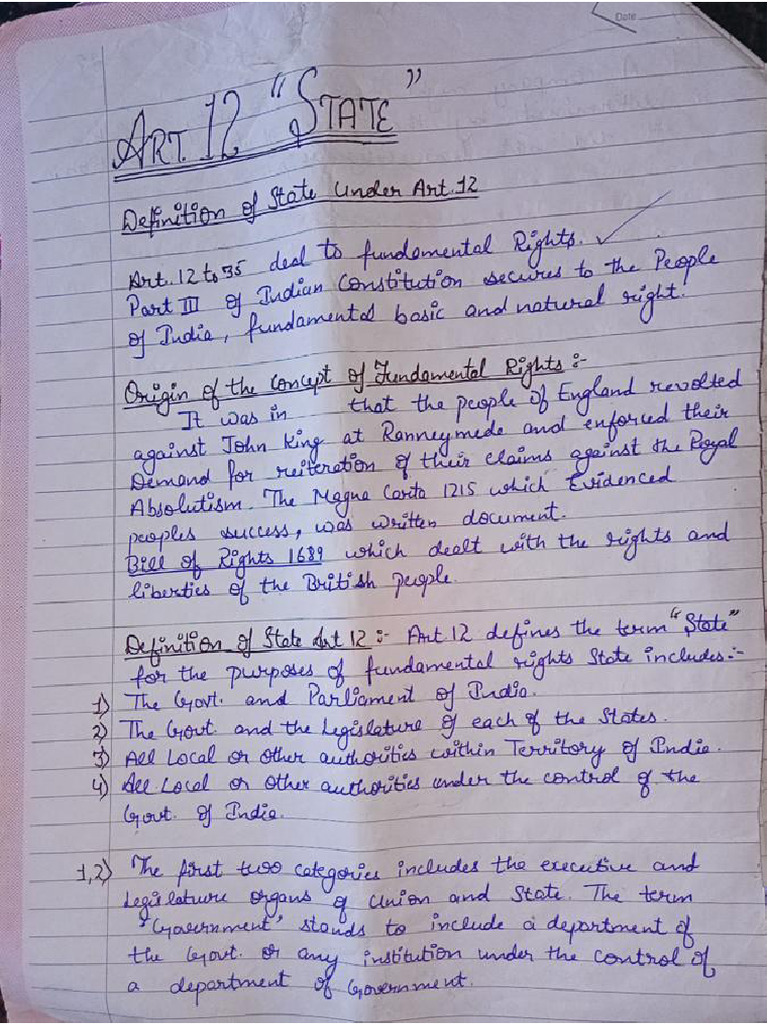 (Art. 12 To 18) Constitutional Law-1 | PDF