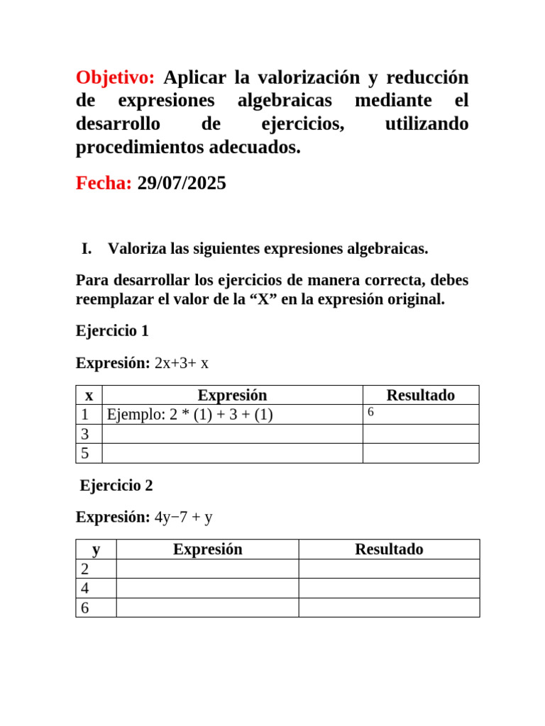 Expresiones Algebraicas | PDF