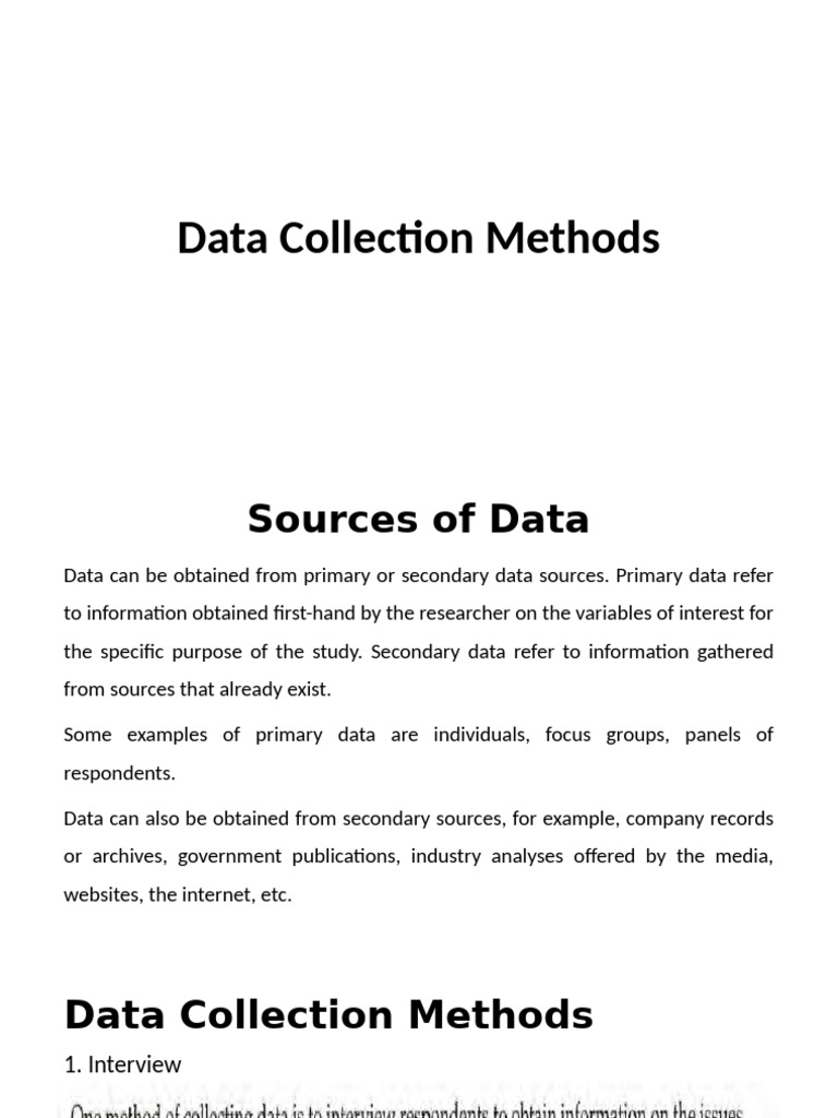 Data Collection Methods | PDF