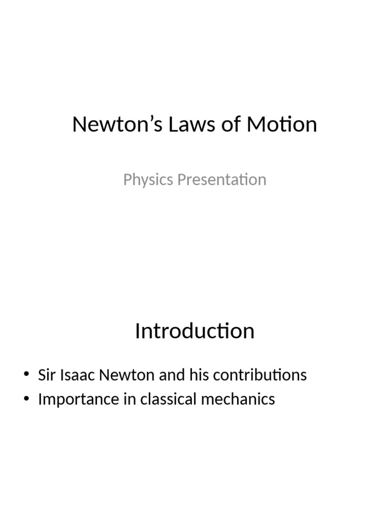 Newton's Laws of Motion Explained | PDF