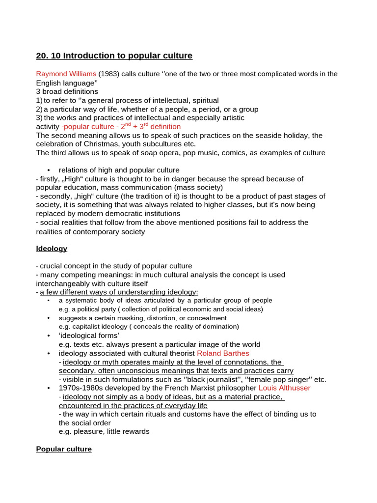 Intro. To American Popular Culture - 1 | PDF | Postmodernism | Popular ...