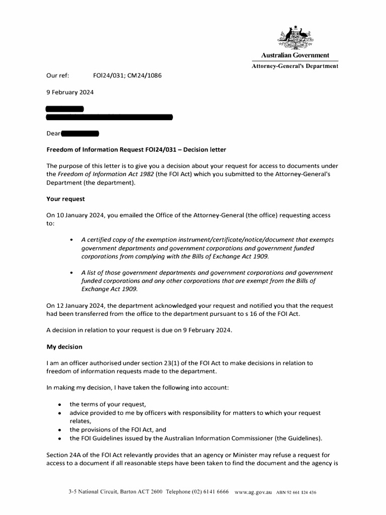 FOI Request Decision: No Documents Found | PDF | Freedom Of Information ...