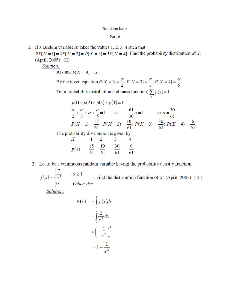 Comprehensive Question Bank Part A | PDF