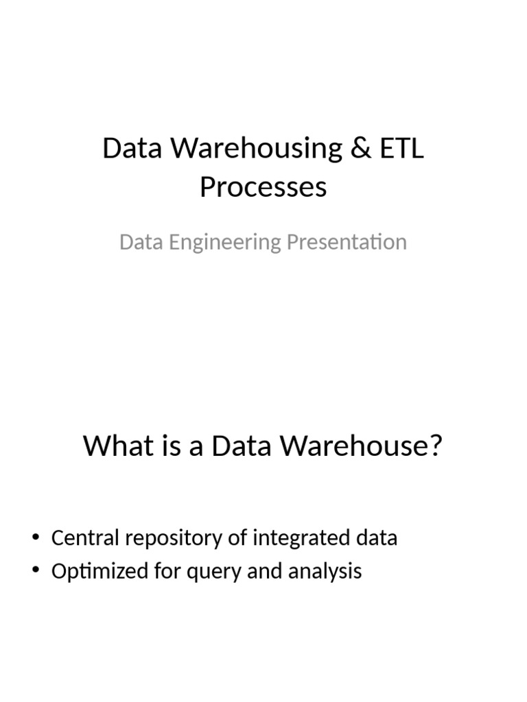 Data Warehousing Etl | PDF