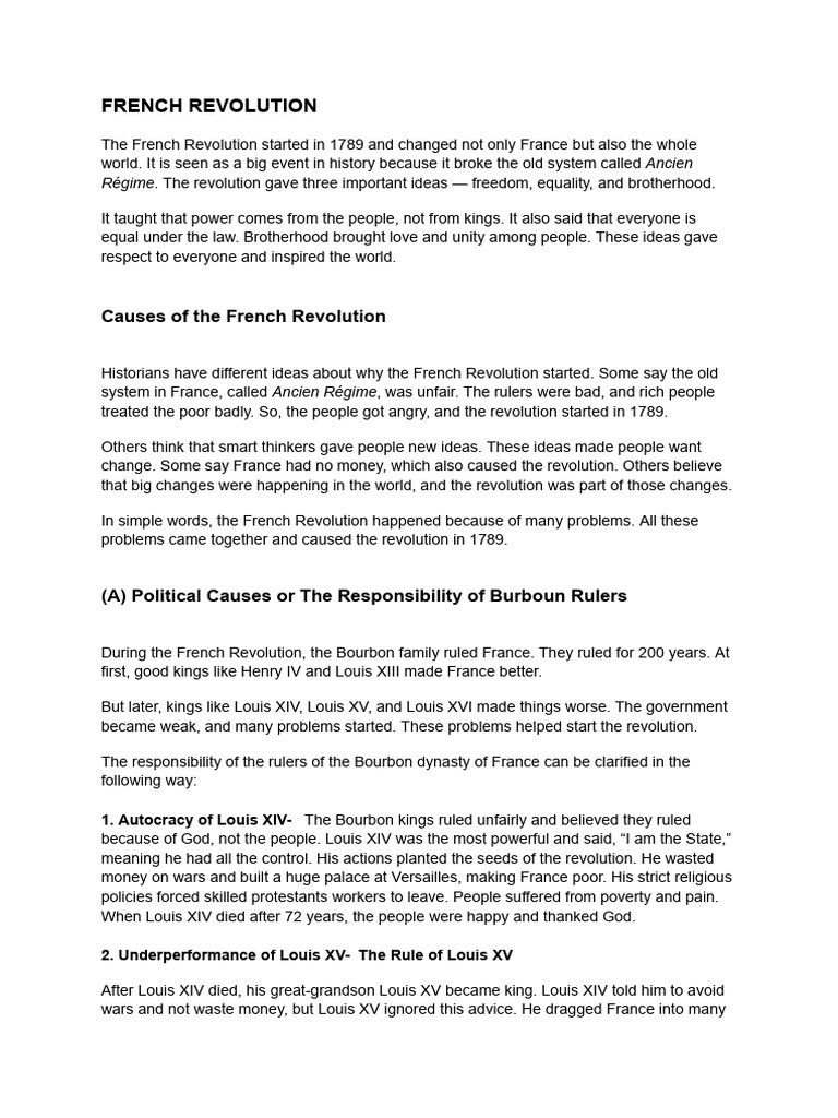 Causes of The French Revolution | PDF | Communism | Russian Revolution