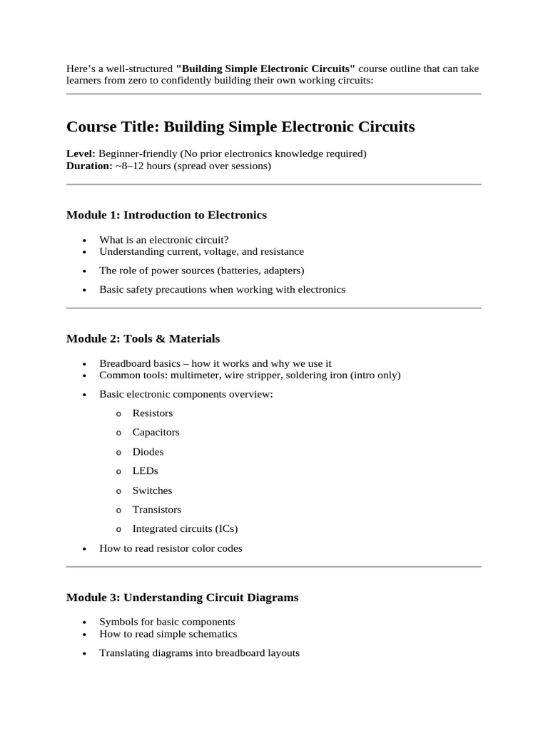 Beginner's Guide to Building Circuits | PDF