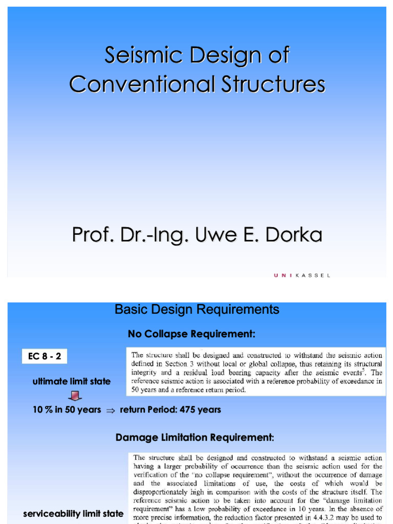 EC8 seismic design of structureS | PDF | Stiffness | Force