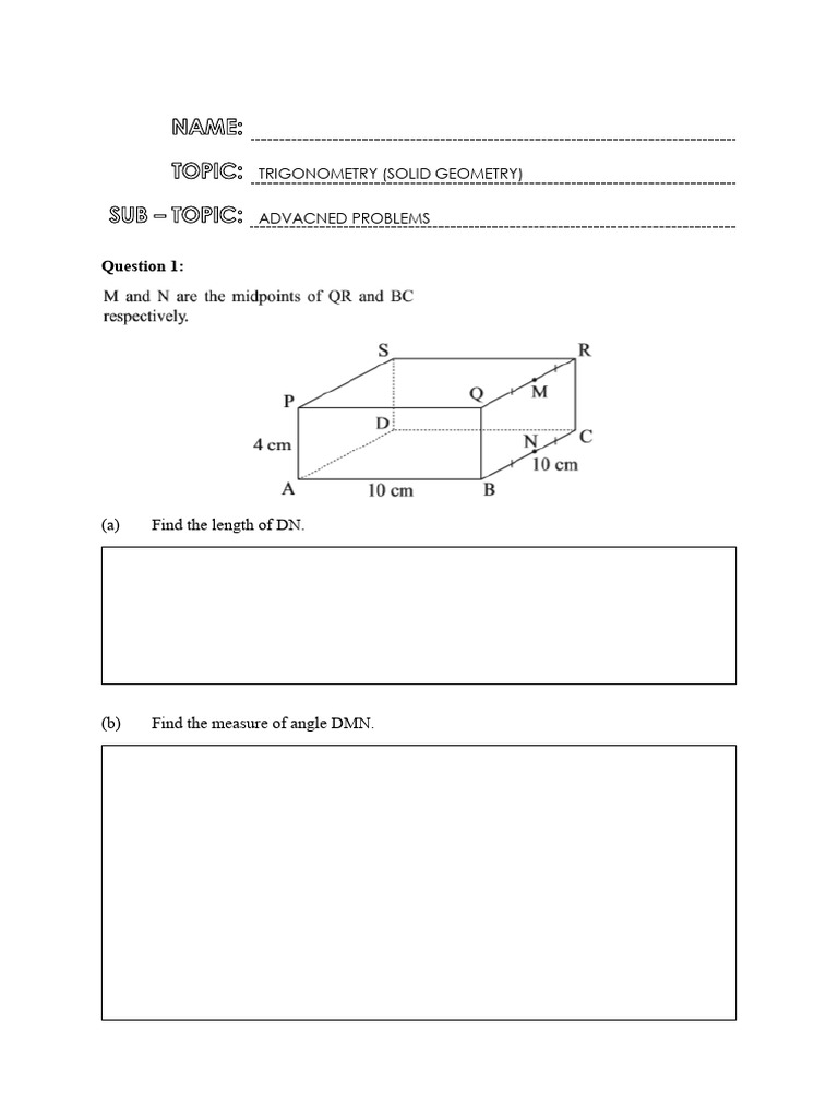 8 - Trigonometry & More 3D Problems | PDF