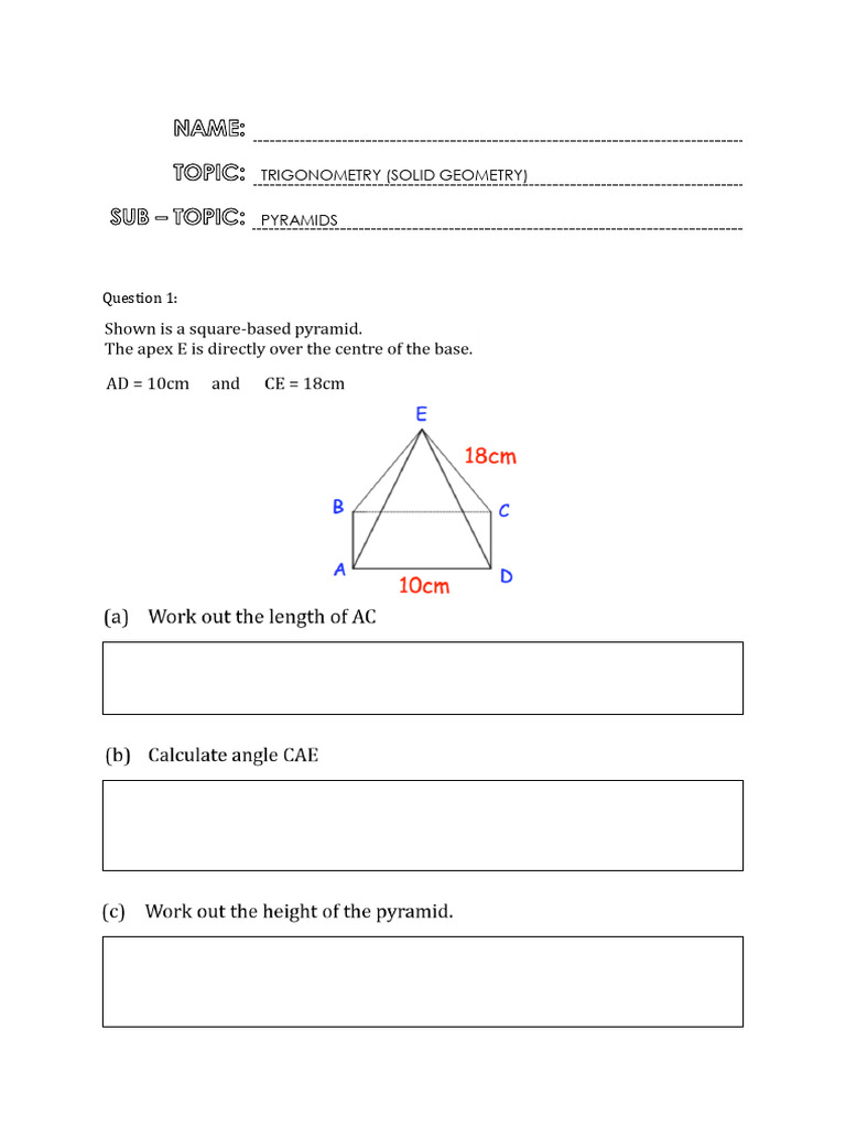 7 - Trigonometry & Pyramids | PDF