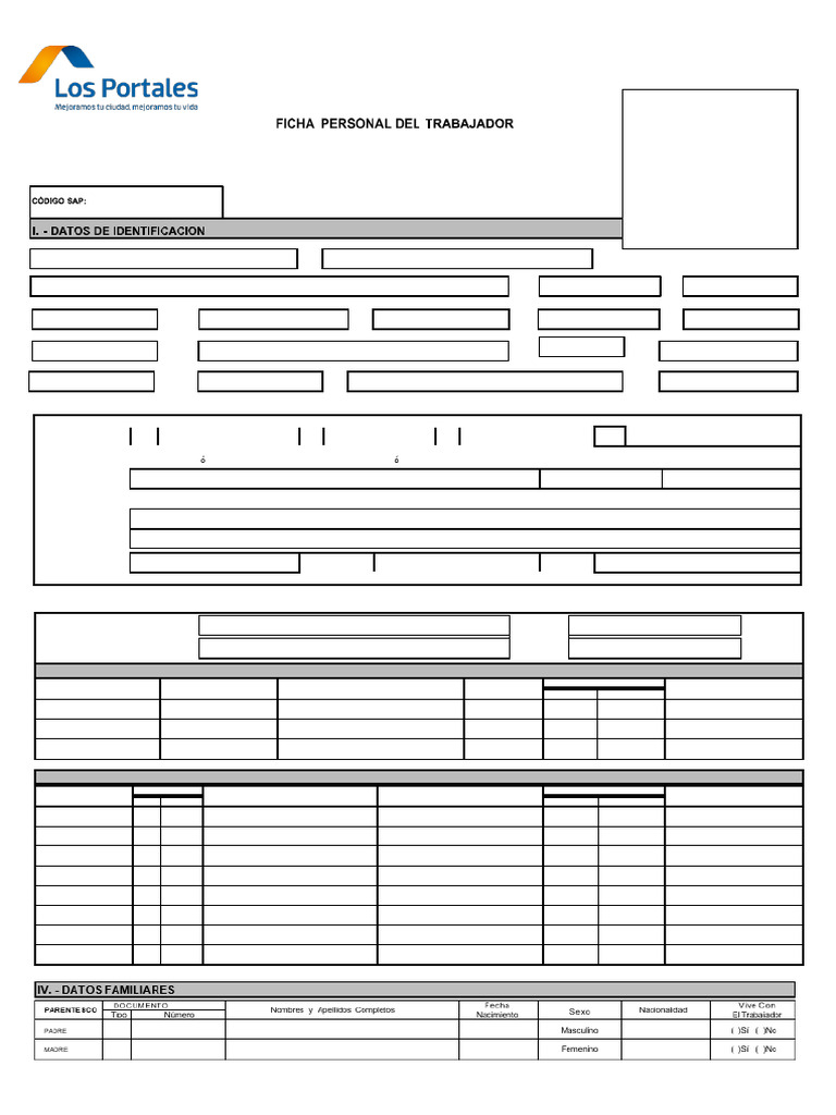 Formulario de Registro Laboral y Datos Personales | PDF