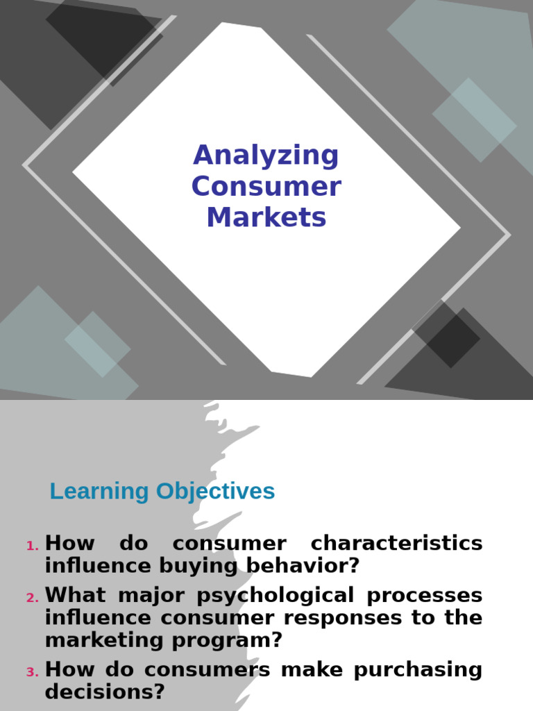 Analyzing Consumer Markets Pdf Consumer Behaviour Behavior