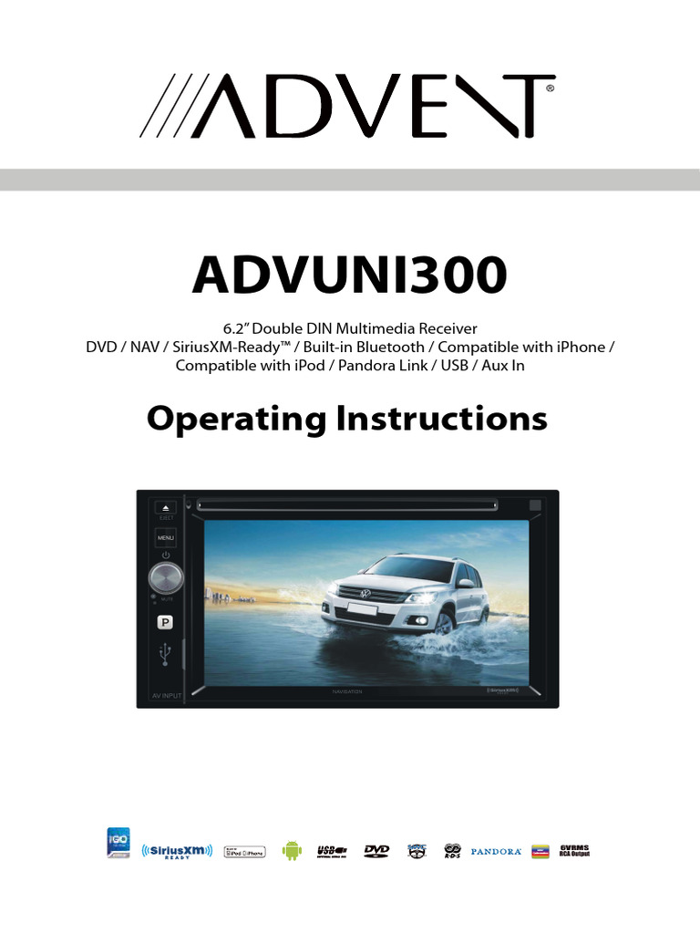 ADVUNI300 Multimedia Receiver Guide | PDF | Equalization (Audio ...