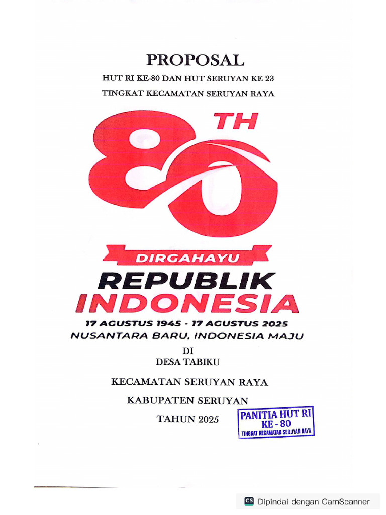 PROPOSAL HUT RI KE - 80 Seruyan Raya | PDF
