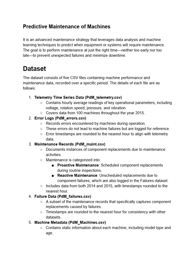 Predictive Maintenance of Machines | PDF | Data | Applied Mathematics