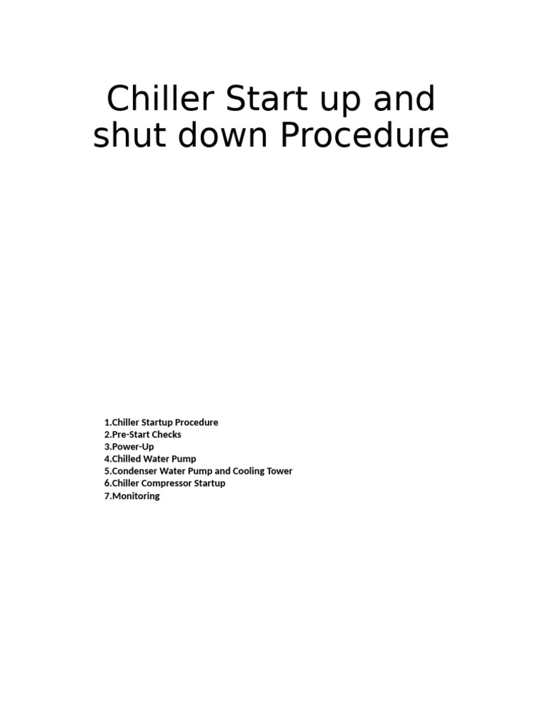 Chiller Start-Up and Shutdown Guide | PDF | Electromechanical ...