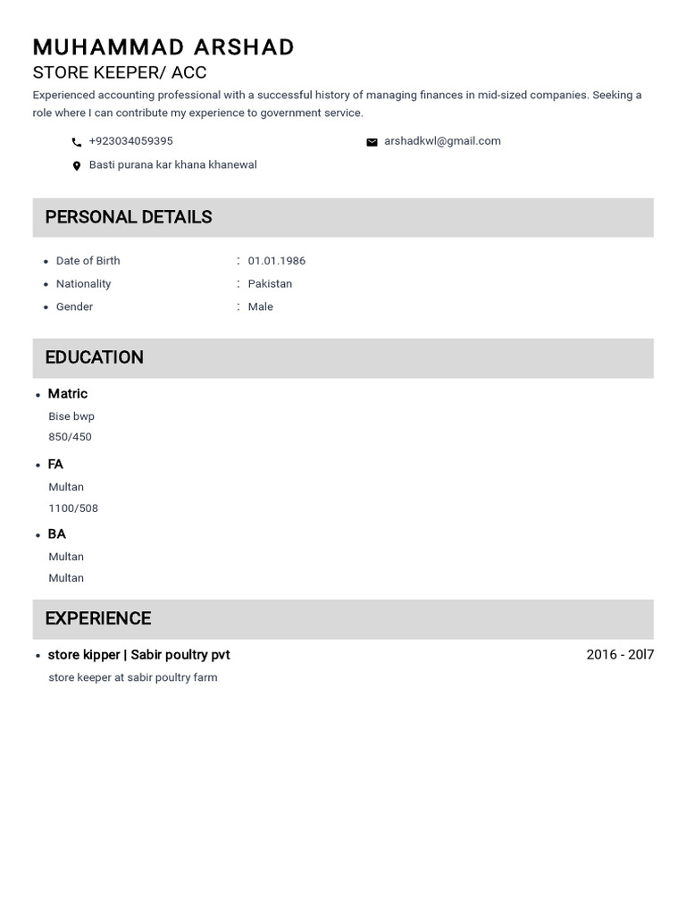 Muhammad Arshad | PDF