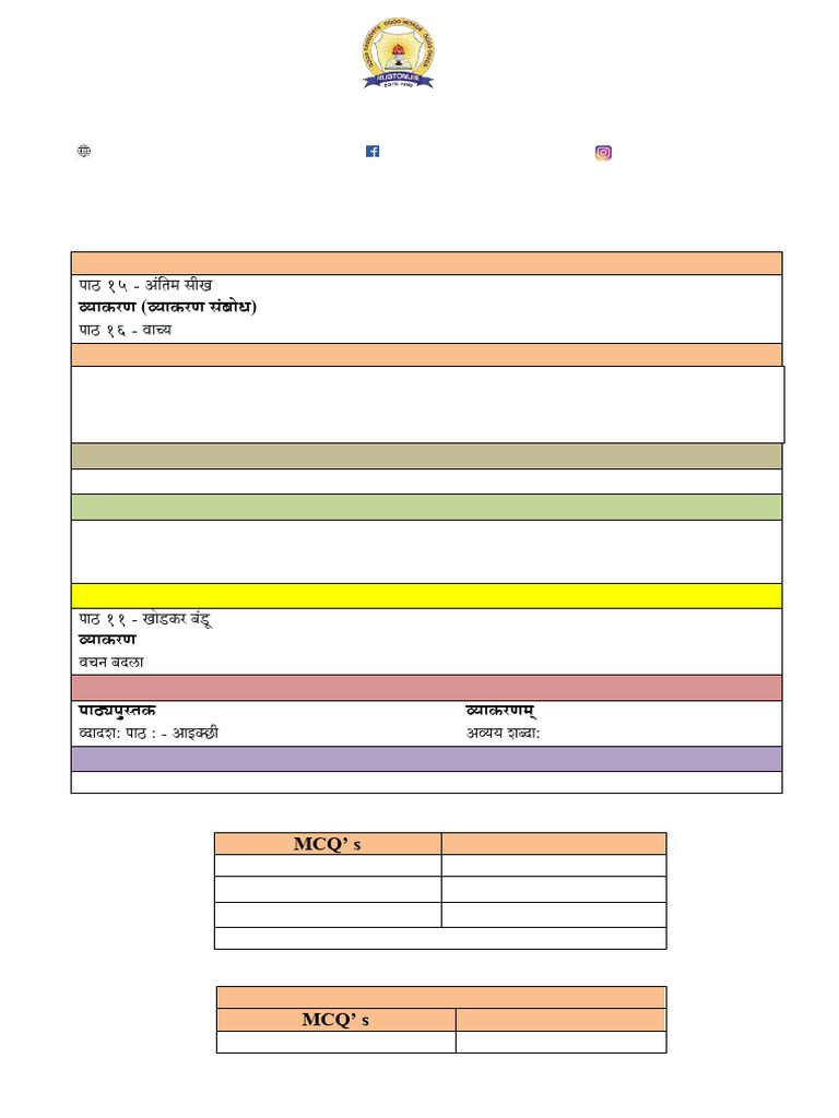 Grade 8 Weekly Test 3 Time Table Circular | PDF