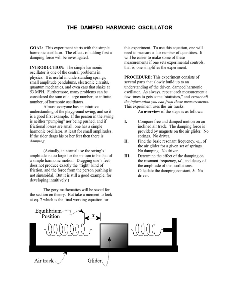12 Damped Harmonic Oscillator | PDF | Physical Sciences | Mechanical ...