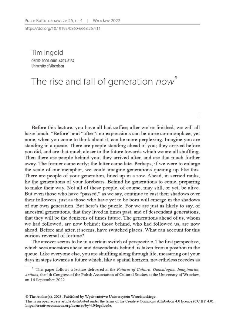 The Generational Shift: Time and Tradition | PDF | Knowledge | Uncertainty