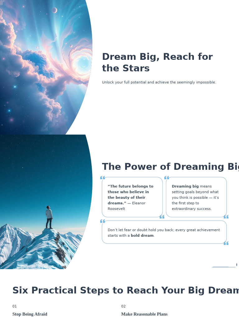 Dream Big Reach For The Stars | PDF