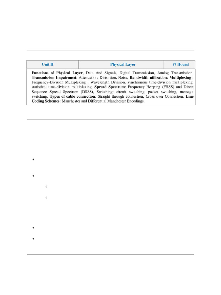 UNIT 2_ Physical Layer_CN | PDF | Multiplexing | Computer Network