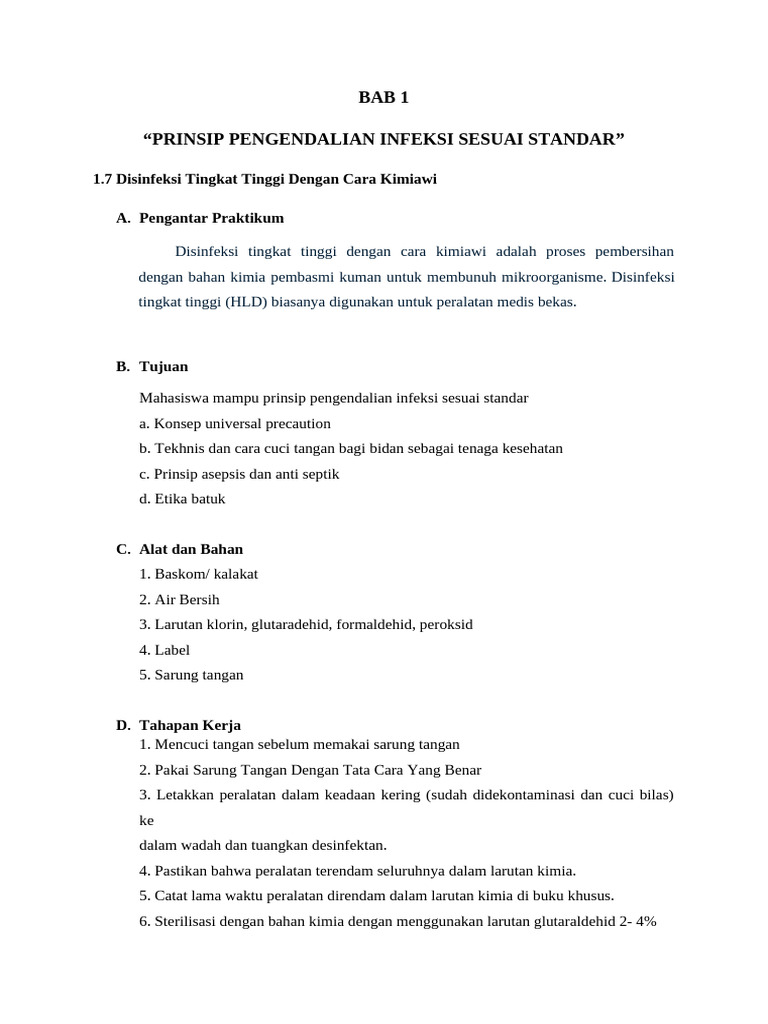 Disinfeksi Tingkat Tinggi Alat Medis | PDF
