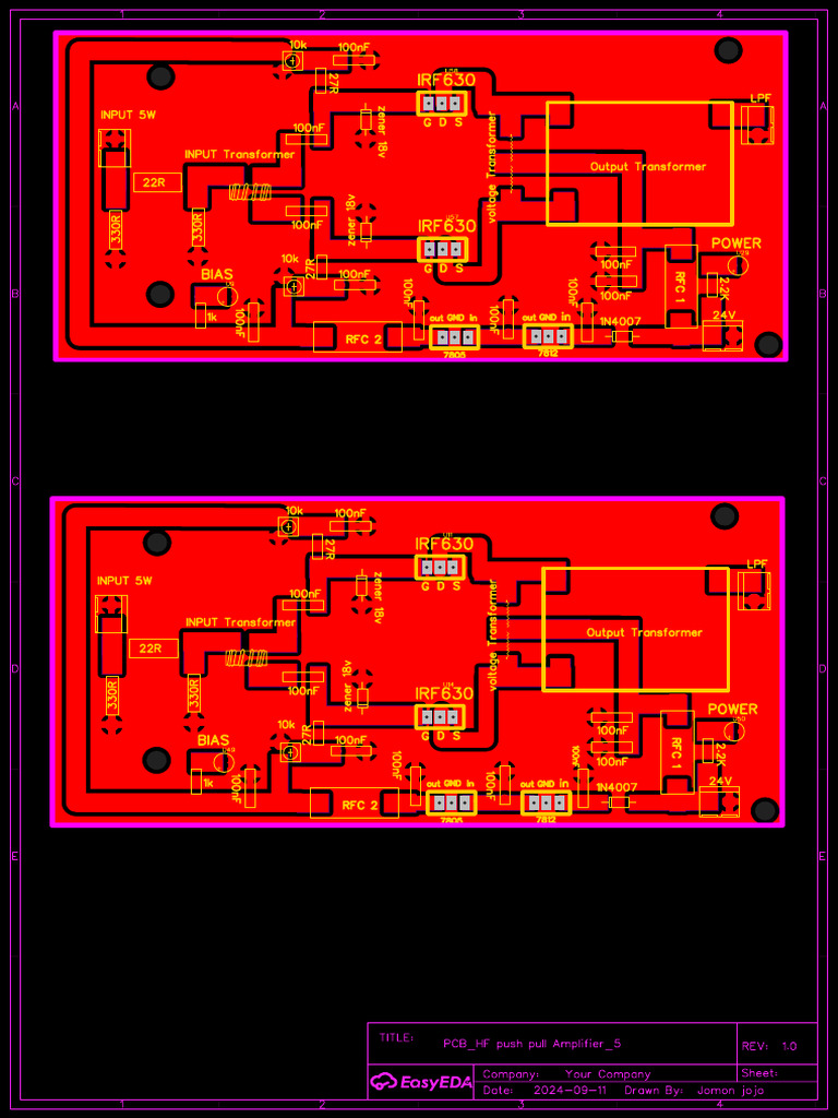 HF Push Pull Amplifier v9 PCB | PDF