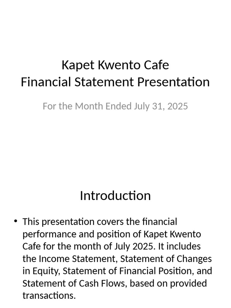 Kapet Kwento Cafe Financial Presentation | PDF