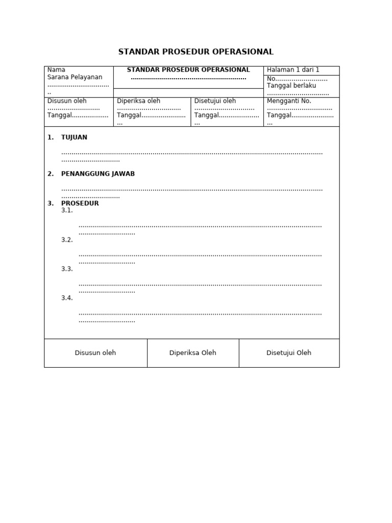 Standar Prosedur Operasional Spo1 | PDF