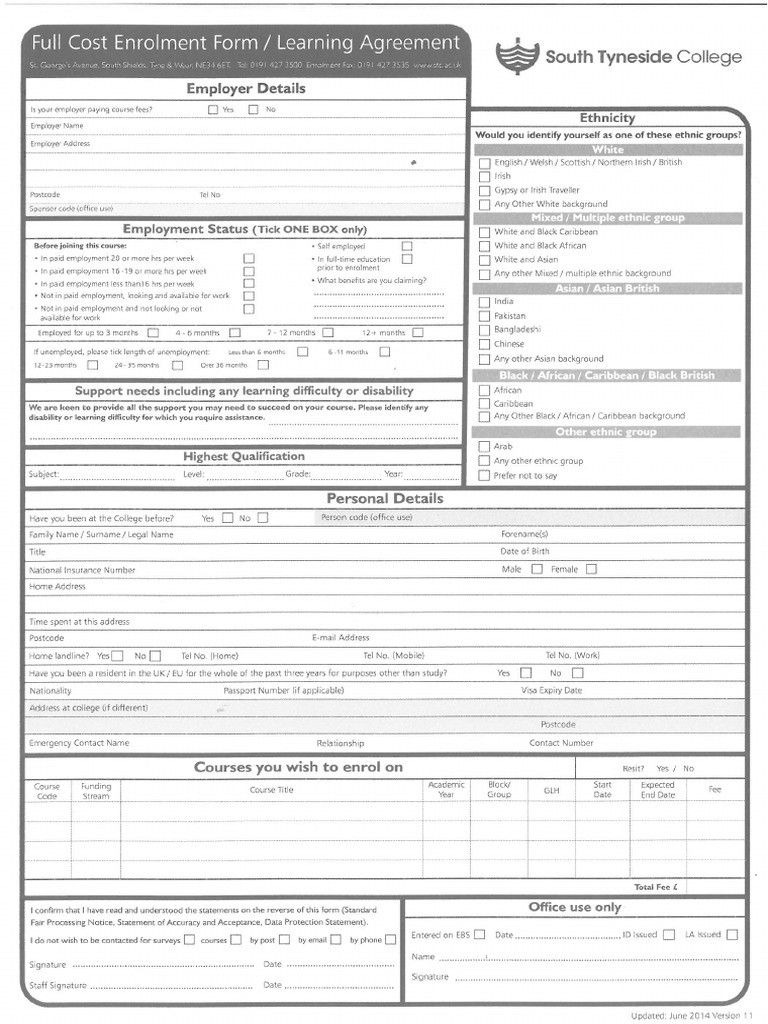 Enrollment Form | PDF