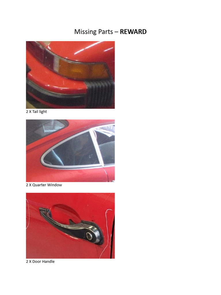 Missing Auto Parts Inventory List | PDF