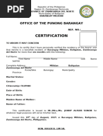 Barangay Certificate of Residency Template | PDF
