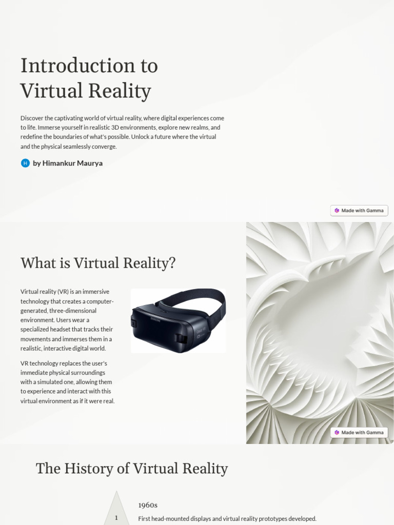 Exploring the World of Virtual Reality | PDF | Virtual Reality | Computing