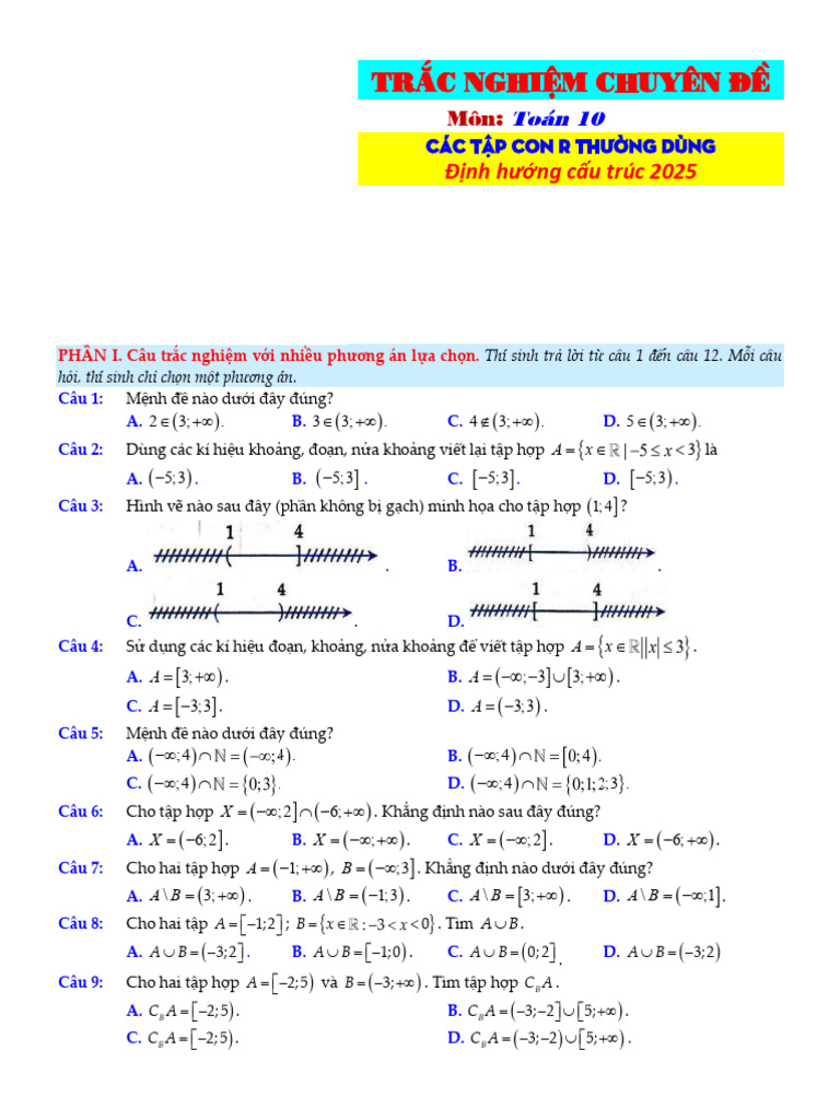 Đề de On Cac Tap Hop So Form 2025 | PDF