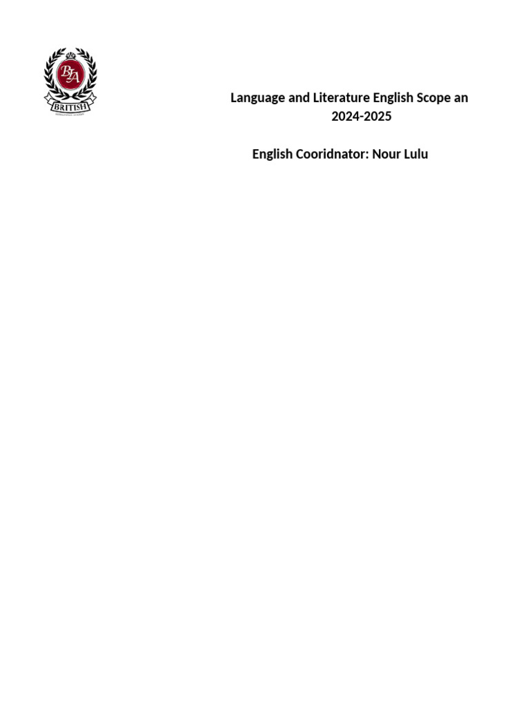 English Language Acquisition Scope and Sequence (2024-2025) | PDF ...