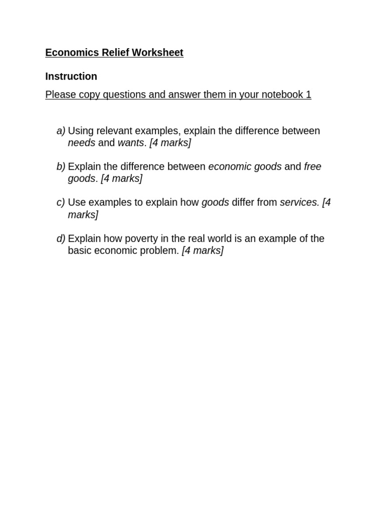 ECONS Relief Worksheet 28 Apr | PDF