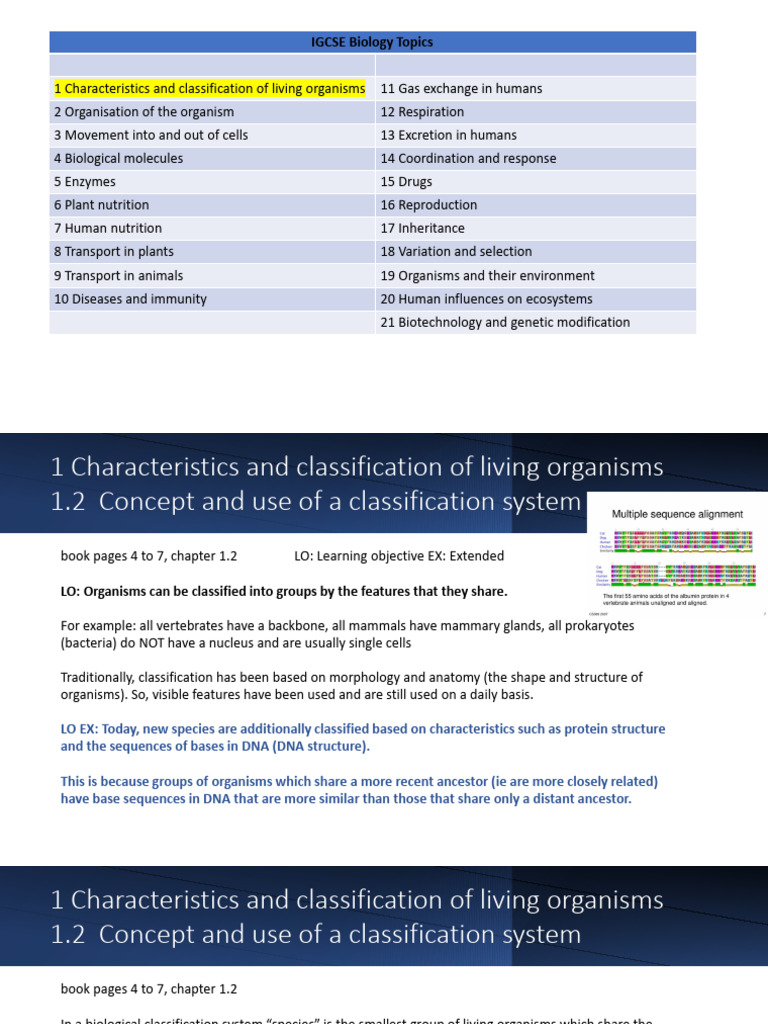 1.2 Concept and Use of A Classification System | PDF | Biology | Dna