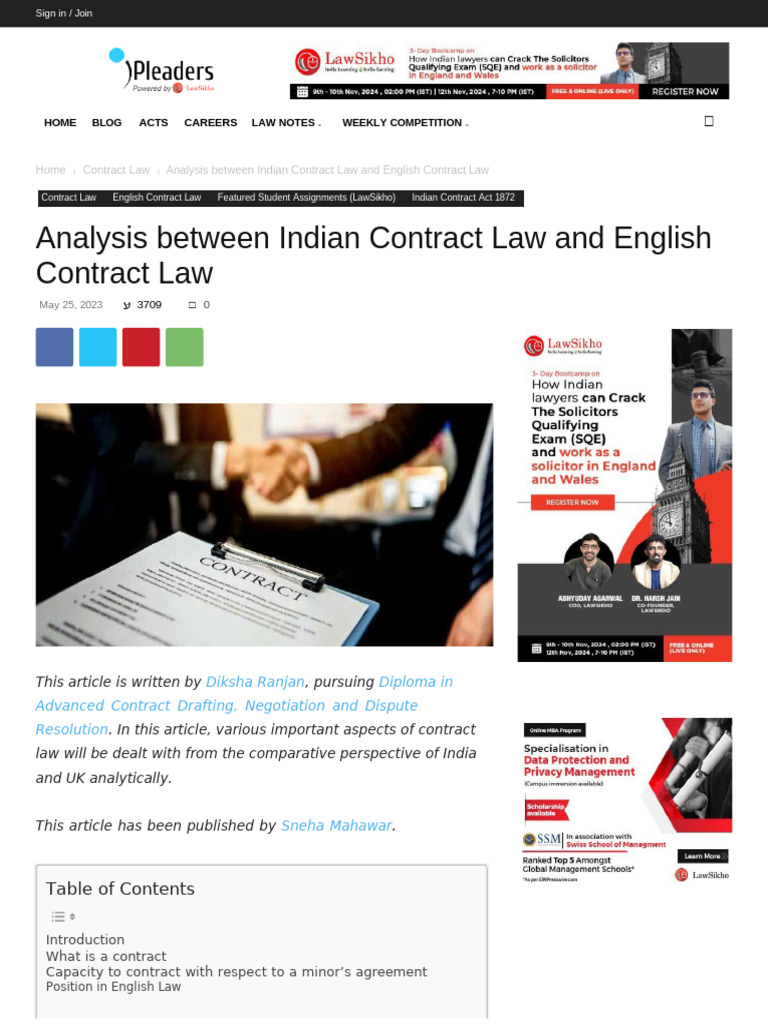 Comparative Analysis of Contract Law | PDF | Liquidated Damages | Damages