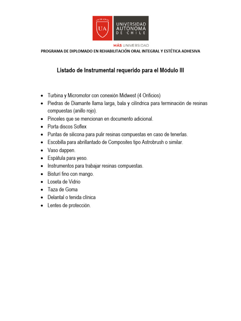 Instrumental Módulo III | PDF