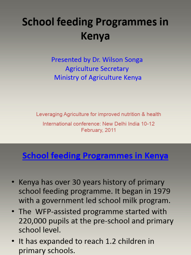 Kenya's School Feeding Programs Overview | PDF | Food Security | World ...