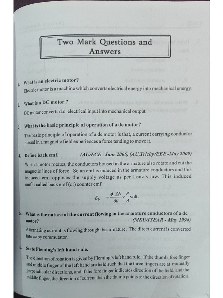 DCmotor 2marks | PDF