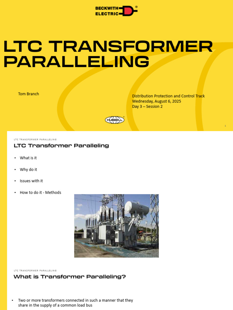 LTC Transformer Paralleling Methods | PDF | Transformer | Electrical ...