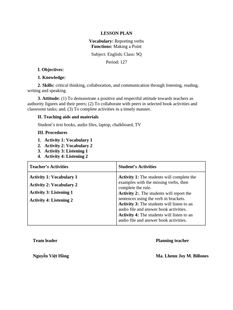 9Q - LhennBillones - Nov - Week 15 | PDF | Lesson Plan | Teachers