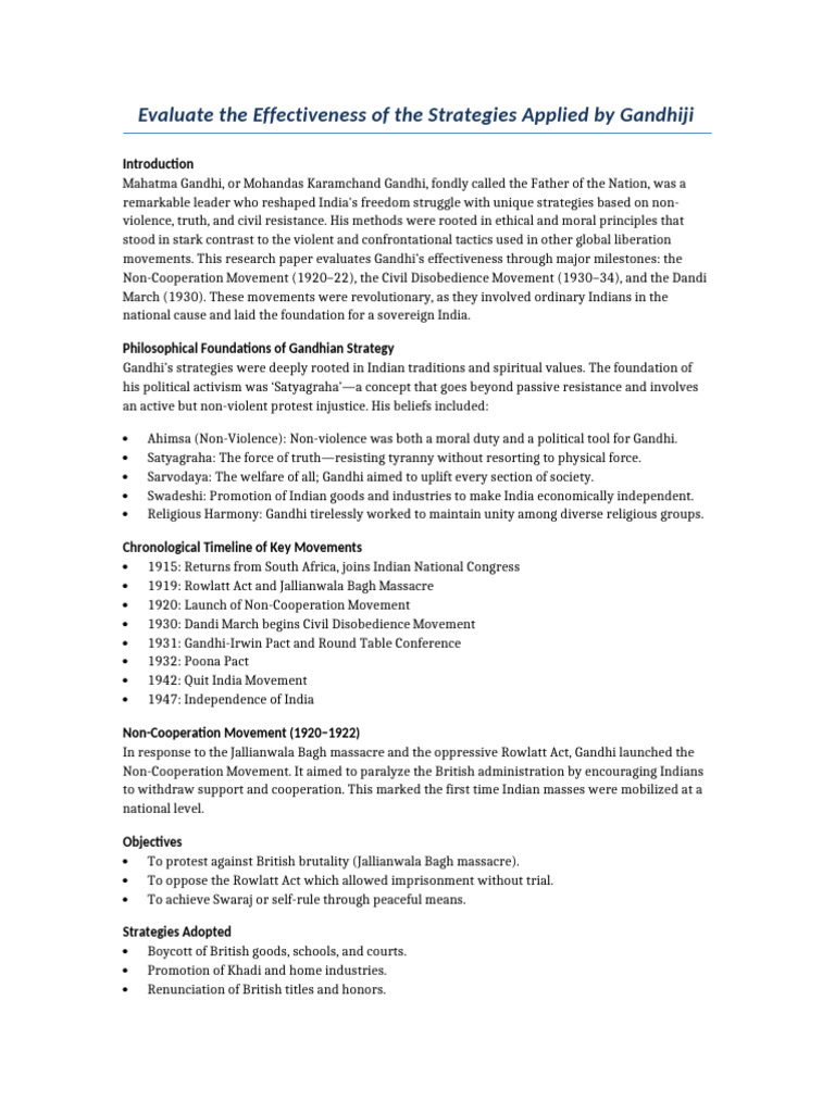 Research Paper On Mahatma Gandhi | PDF | Mahatma Gandhi | Indian ...