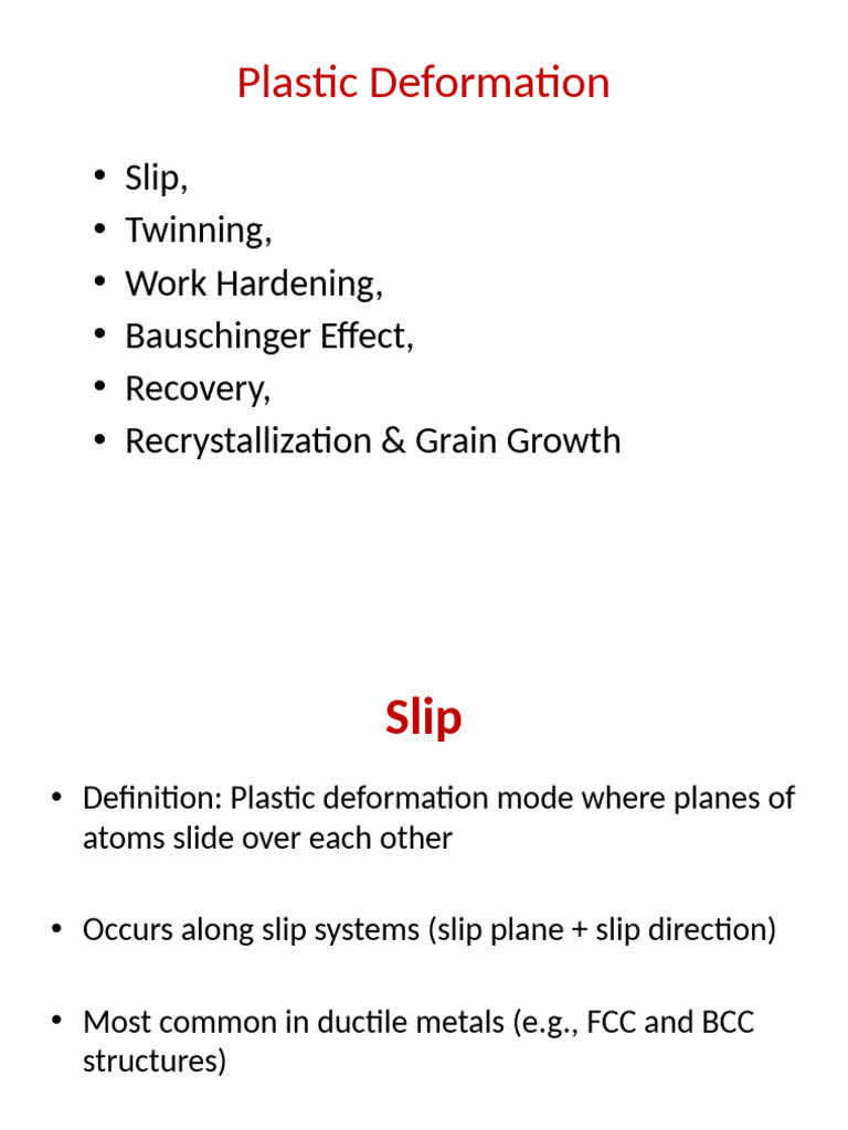 Understanding Plastic Deformation Mechanisms | PDF | Plasticity ...