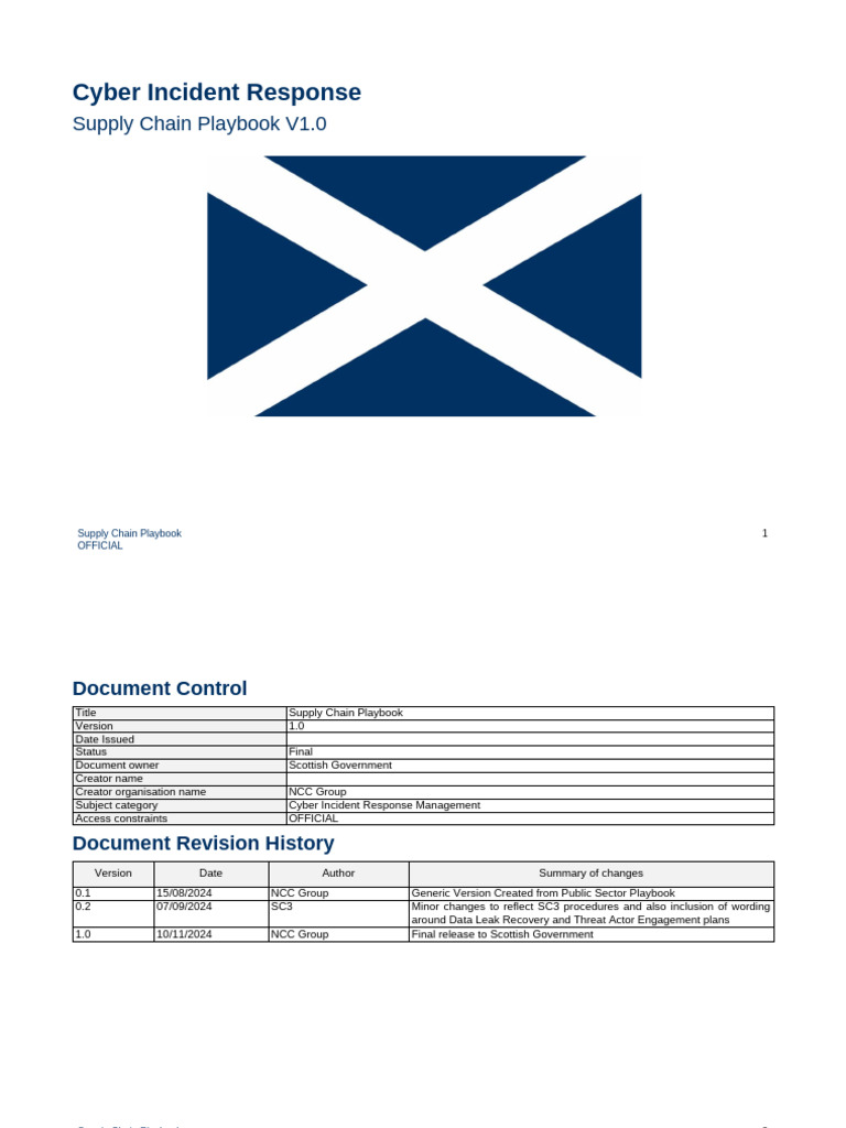 Supply Chain Cyber Incident Response Guide | PDF | Information Security ...